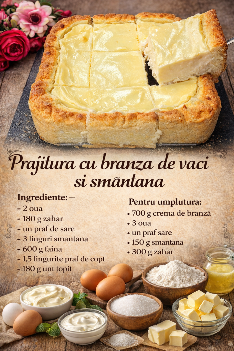 Prajitura cu branza de vaci si smantana – Delicioasa, gustoasa si ...