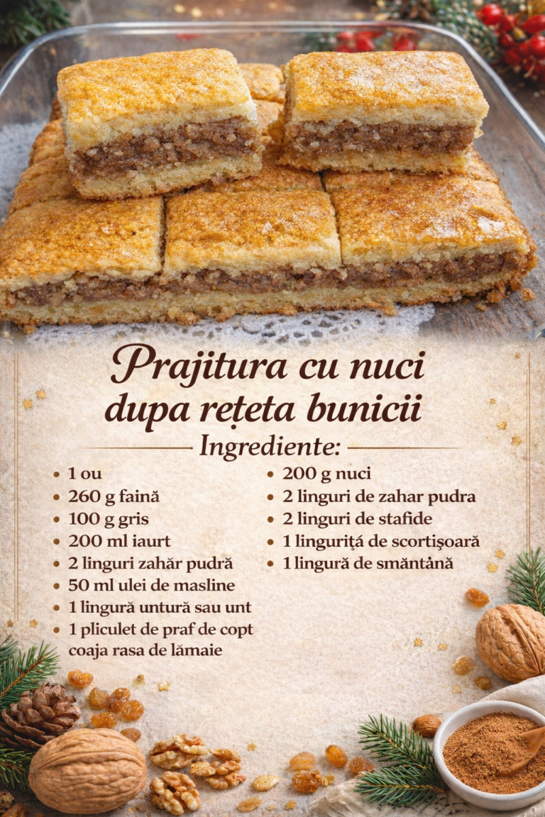 Prajitura cu nuci dupa reteta bunicii – Super gustoasa si aromata ...